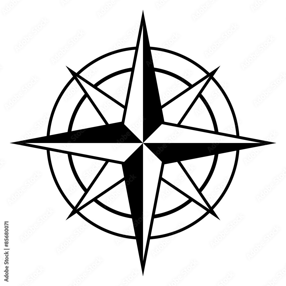 Antique Style Compass Rose Icon Stock Vector Adobe Stock