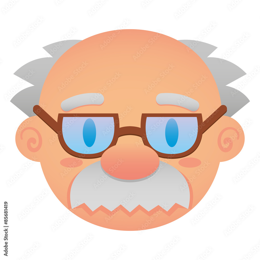 Cartoon Face Isolated On White Background Stock Vector | Adobe Stock