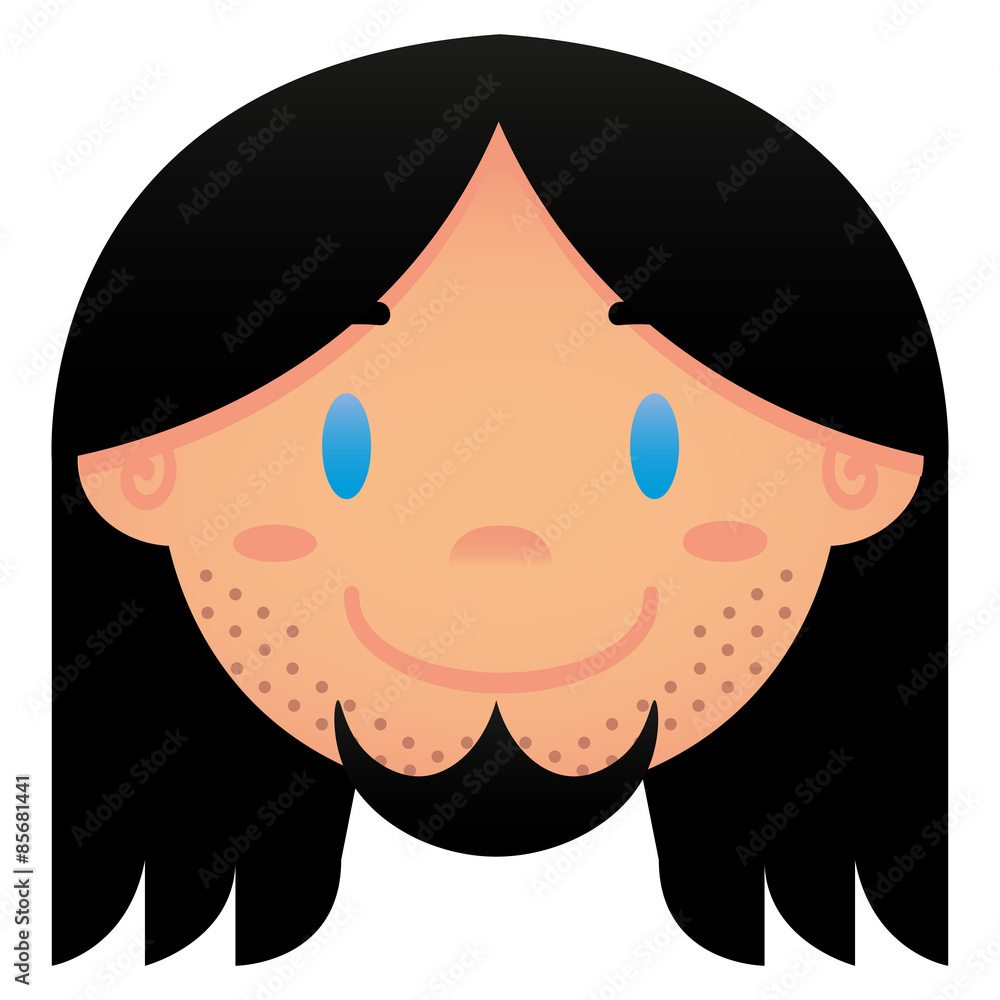 Cartoon Face Isolated On White Background Stock Vector | Adobe Stock