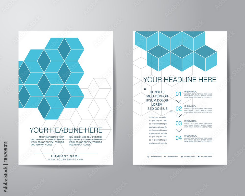 simple box brochure flyer design layout template in A4 size, vec Stock ...