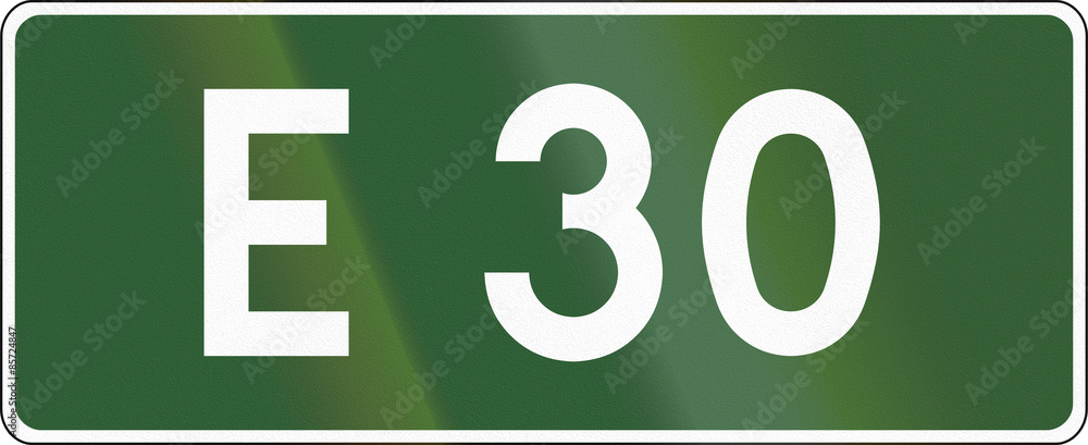 European road number sign for E30 in Poland Stock Illustration | Adobe ...