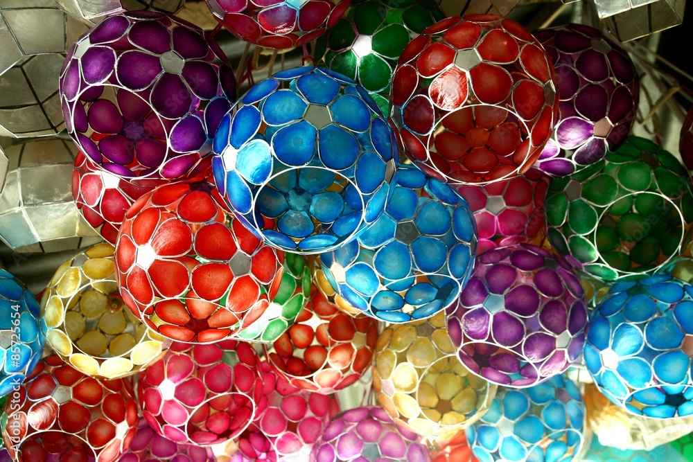 Capiz shell lamps sold at a store in Dapitan Arcade in Manila ...