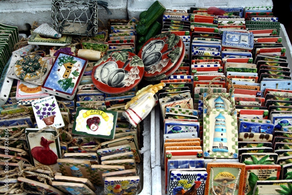 Ornamental and decorative ceramic tiles sold at a store in Dapitan ...