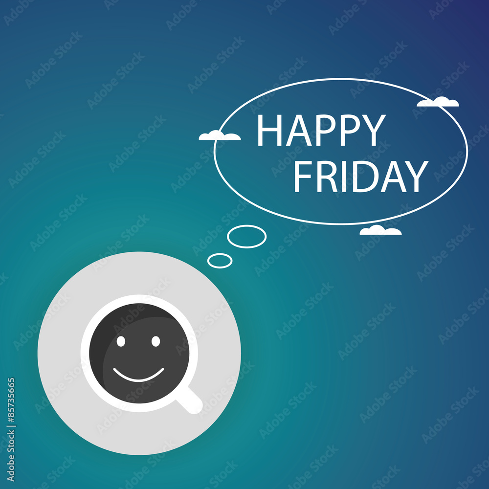 Happy Friday coffee cup background, vector Stock Vector | Adobe Stock