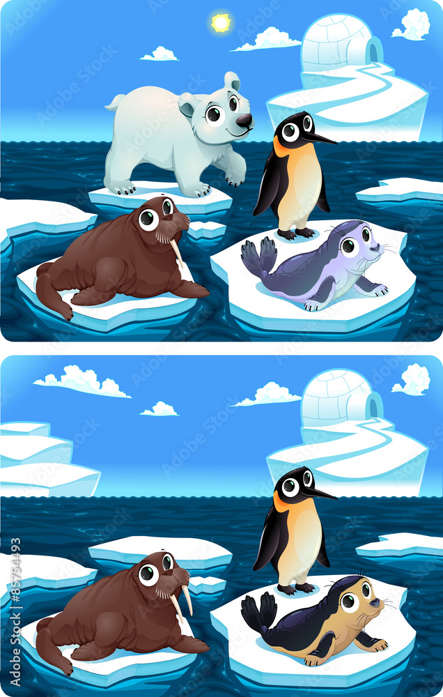 Spot the differences Stock Vector | Adobe Stock