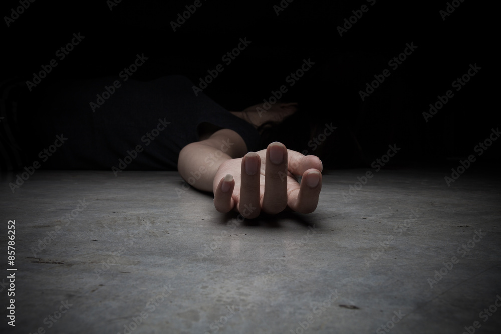The dead woman's body. Focus on hand Stock Photo | Adobe Stock