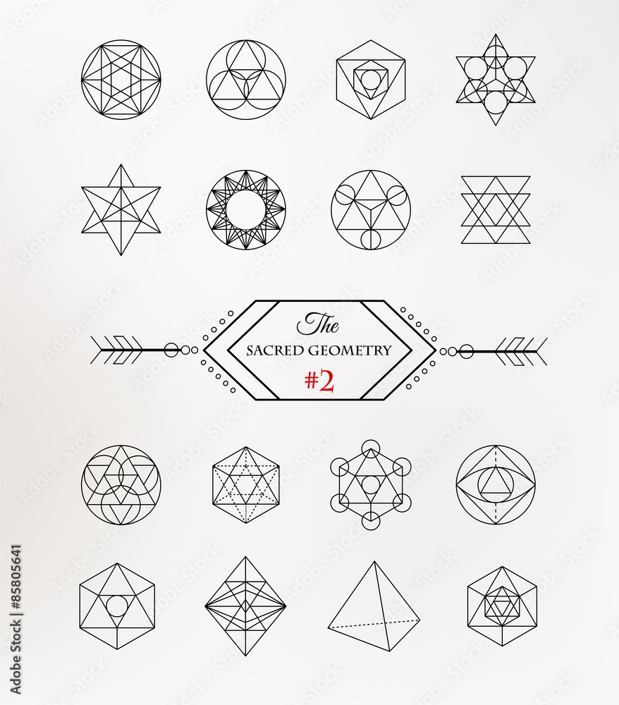 Sacred geometry. Alchemy, spirituality icons Stock Vector | Adobe Stock