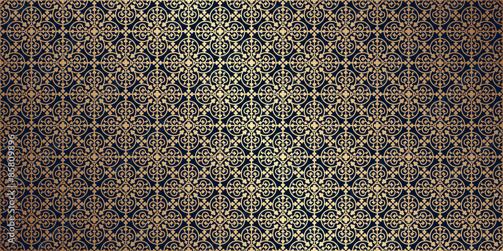 Vector card with a gold pattern. Design elements in a gothic style ...