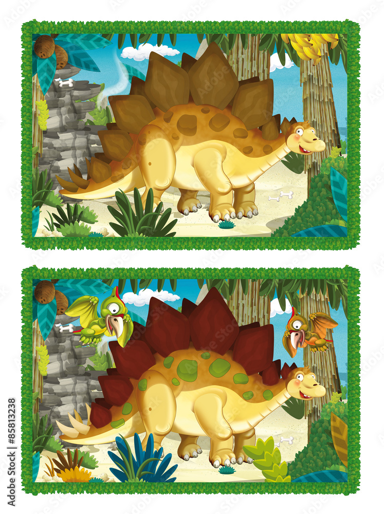 Cartoon dinosaurs - matching game Stock Illustration | Adobe Stock