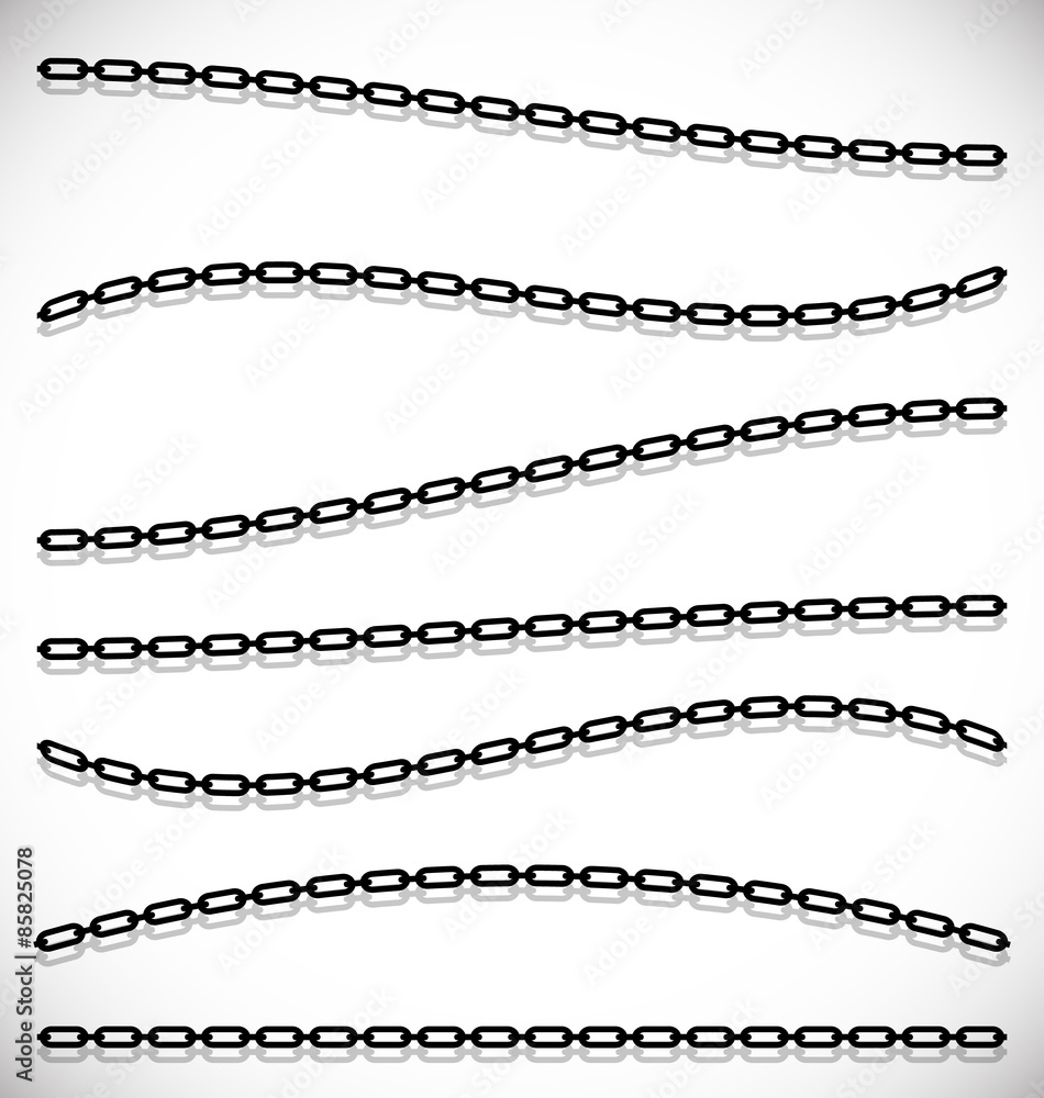 Chains, chain link shapes isolated. Various versions. Editable v Stock ...