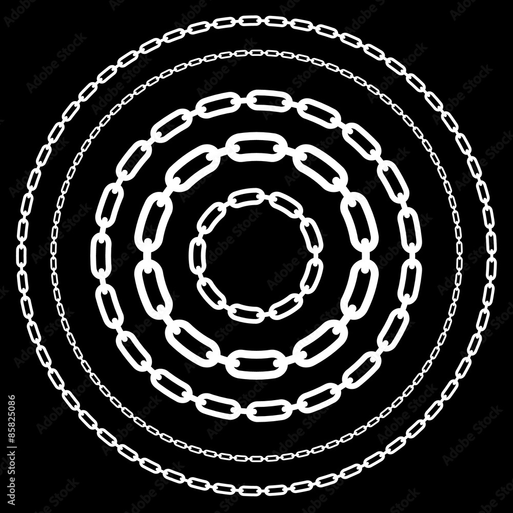 Chains, chain link shapes isolated. Various versions. Editable v Stock ...