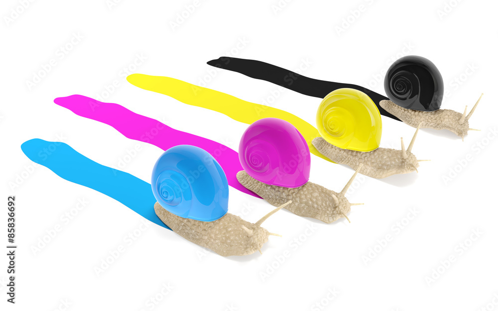 CMYK color scheme, printing polygraphic industry, typography creative ...