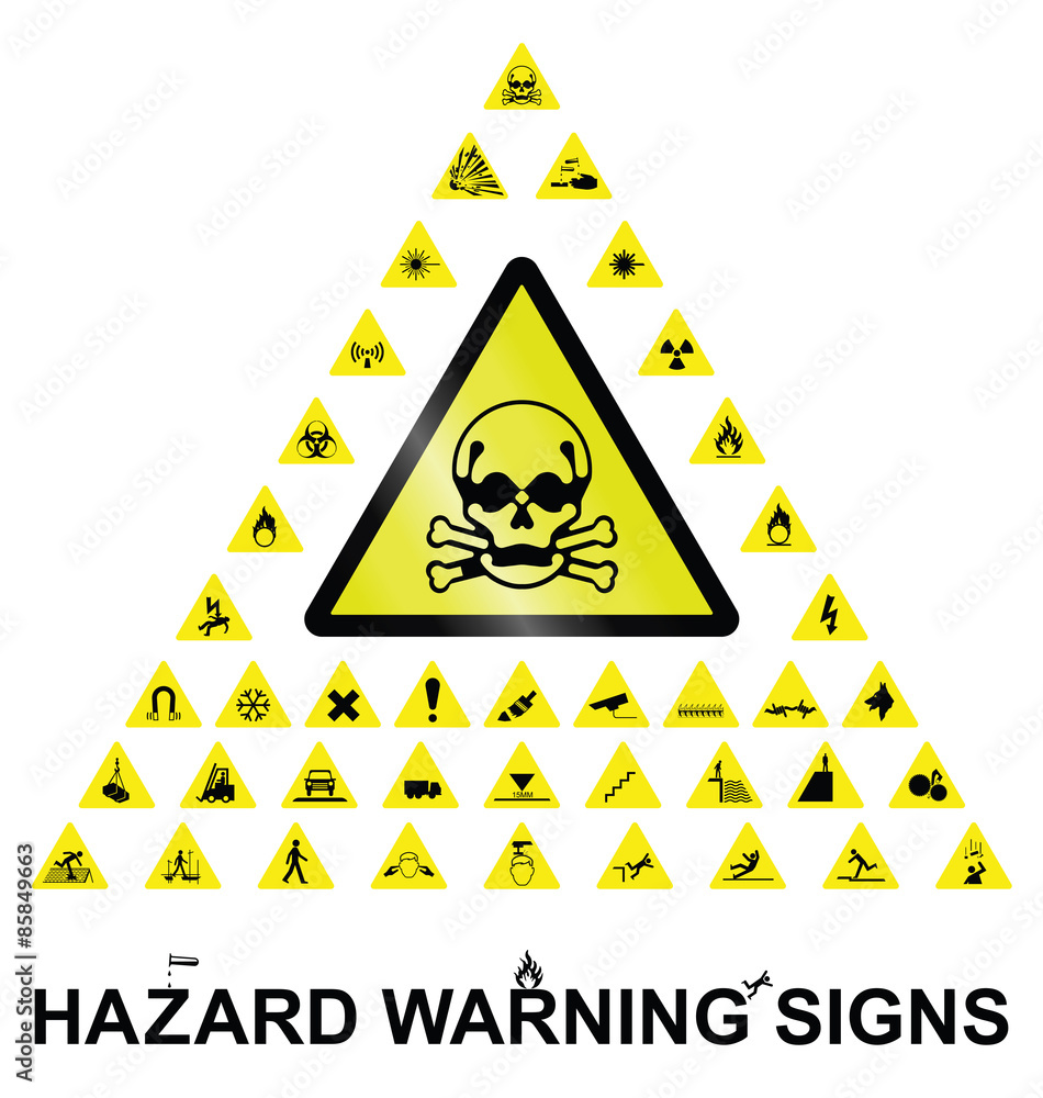 Hazard Warning Signs Stock Vector | Adobe Stock