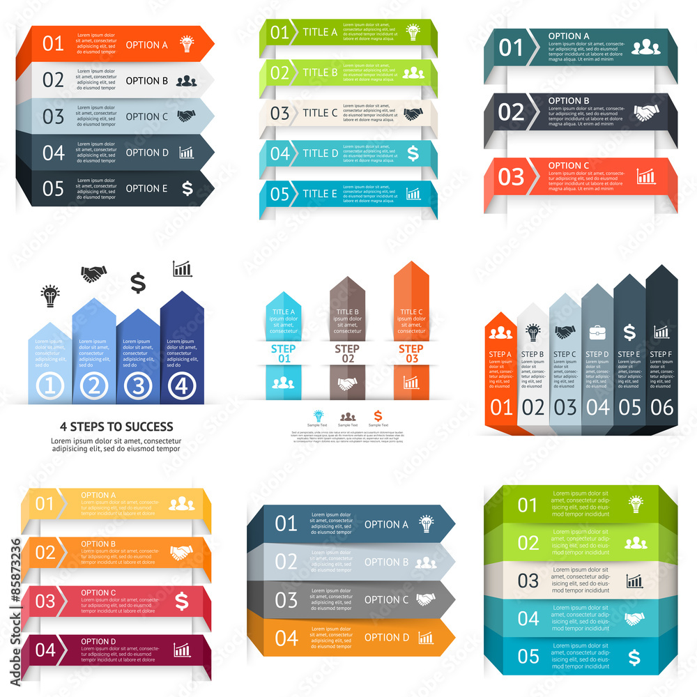 Vector arrows lines infographic. Template for diagram, graph Stock ...