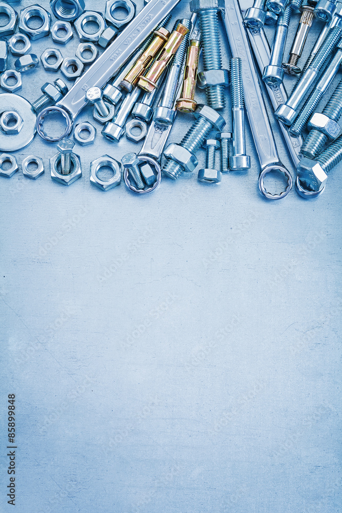 Big set of stainless repairing tools on metallic background copy Stock ...