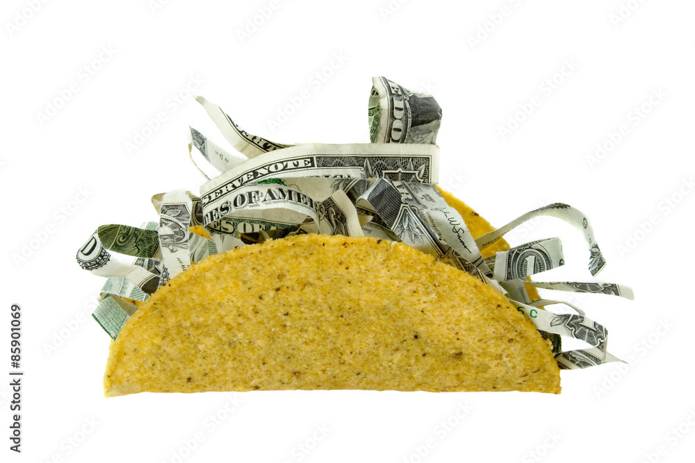 Shredded Money Taco Concept – A crispy taco shell filled with shredded ...