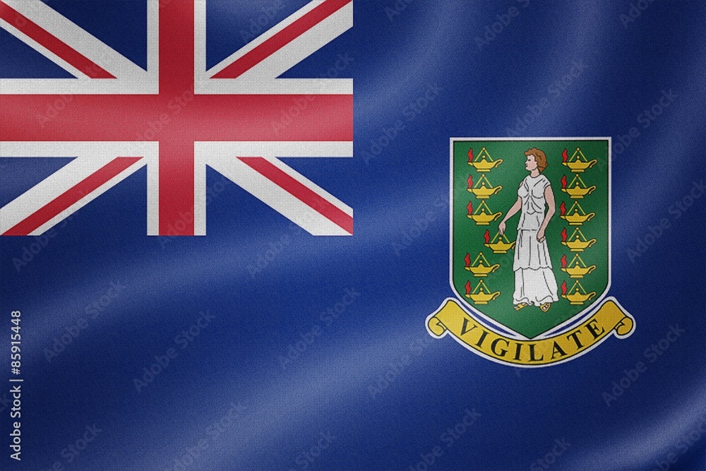 British Virgin Islands flag on the fabric texture background Stock ...