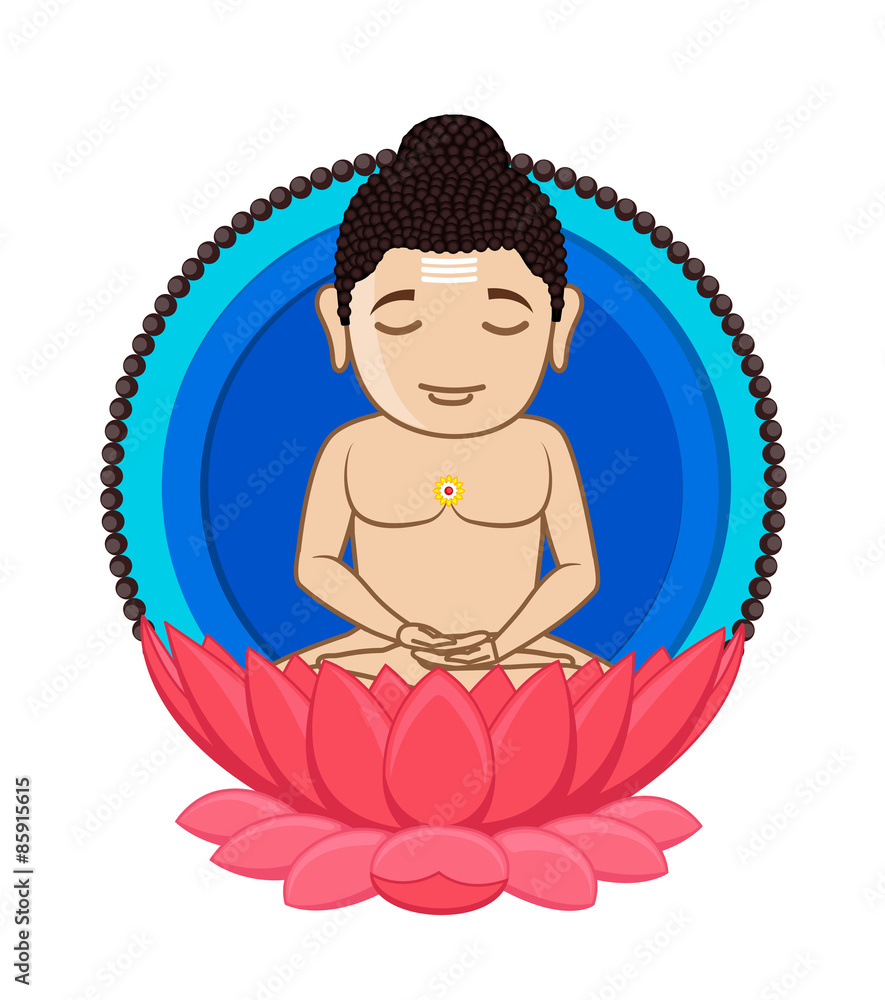Lord Mahavira - Indian Saint God Stock Vector | Adobe Stock