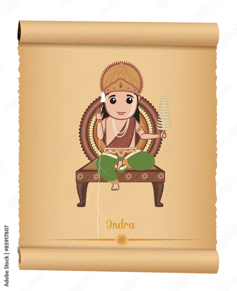 Indian Hindu Mythological Goddess Indra Stock Vector | Adobe Stock