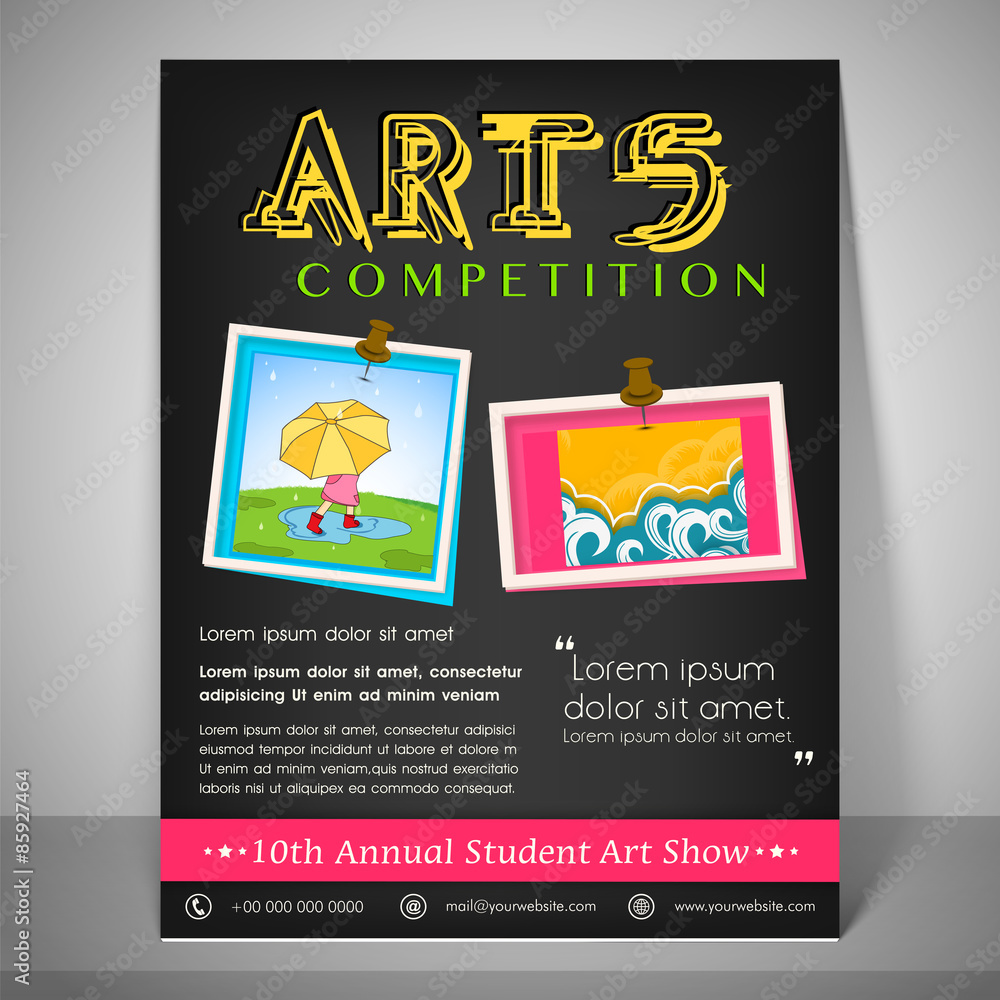 Poster, banner and flyer for Arts Competition. Stock Vector | Adobe Stock