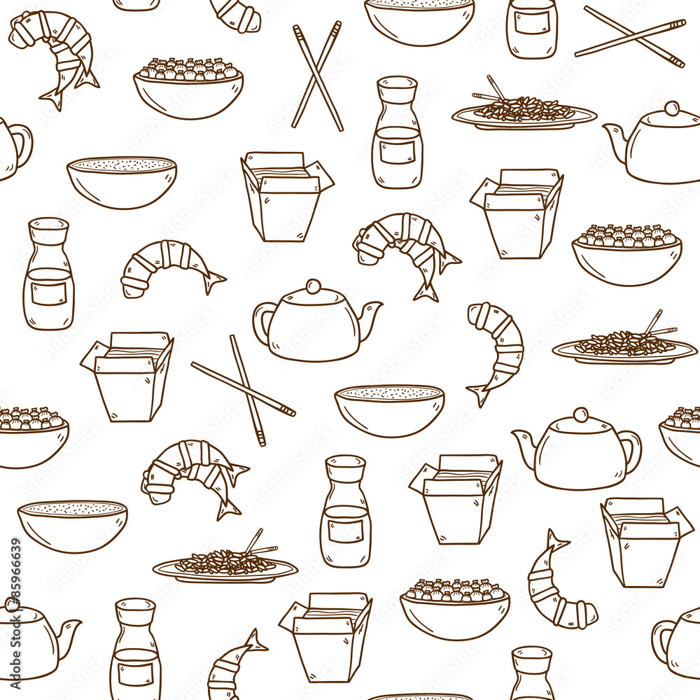 Seamless modern background with hand drawn cartoon outline Stock Vector ...