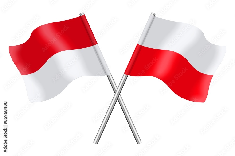 Flags: Monaco, Indonesia and Poland Stock Illustration | Adobe Stock