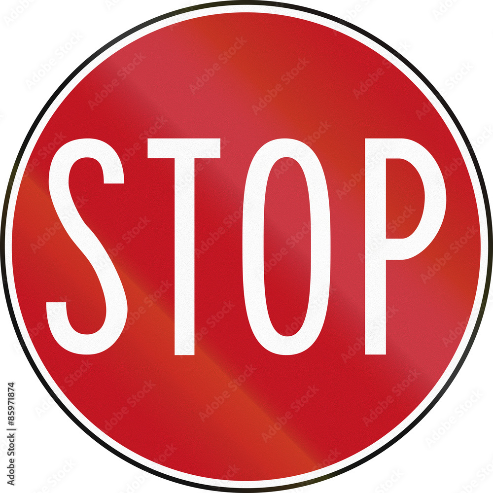 Stop sign in Australia (handheld version for roadworks) Stock ...