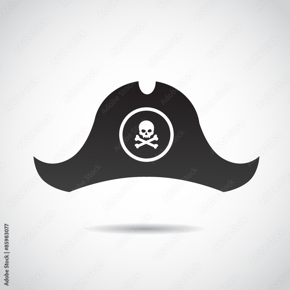 Pirate hat vector icon. Stock Vector | Adobe Stock