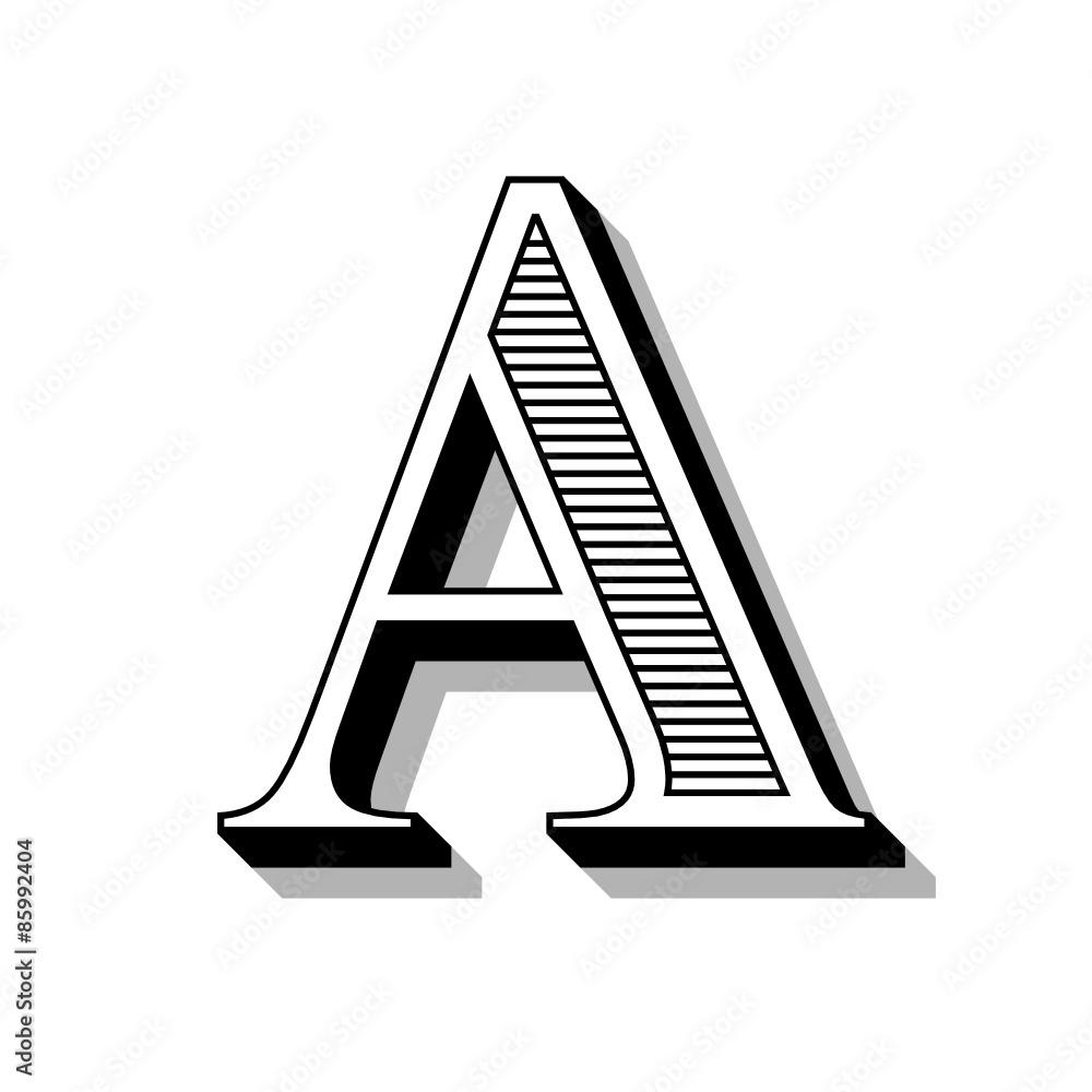 Classic font with lines in the Victorian style. Stock Vector | Adobe Stock