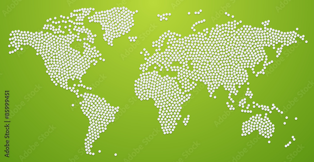 Dotted world map. Vector Illustration Stock Vector | Adobe Stock