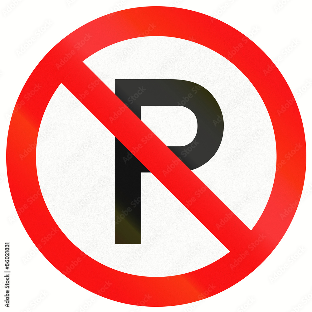 Indonesian traffic sign: No parking along carriageway Stock ...