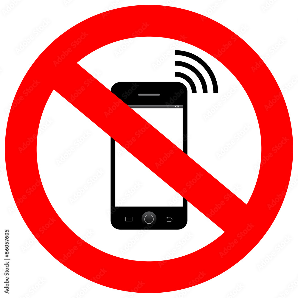 No mobile phone sign Stock Vector | Adobe Stock
