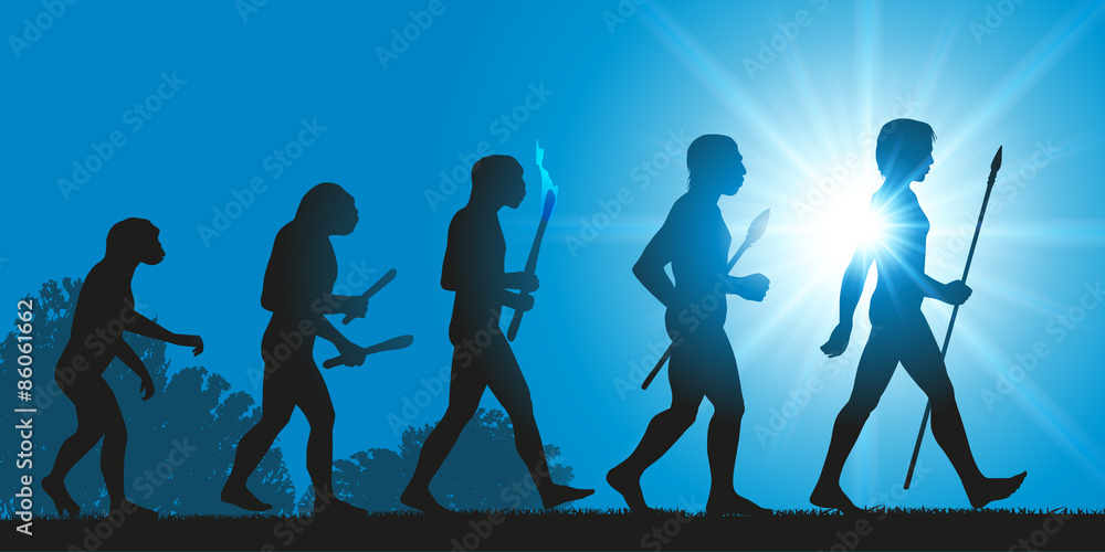 Vecteur Stock Concept de la théorie de l’évolution de Darwin, illustré ...