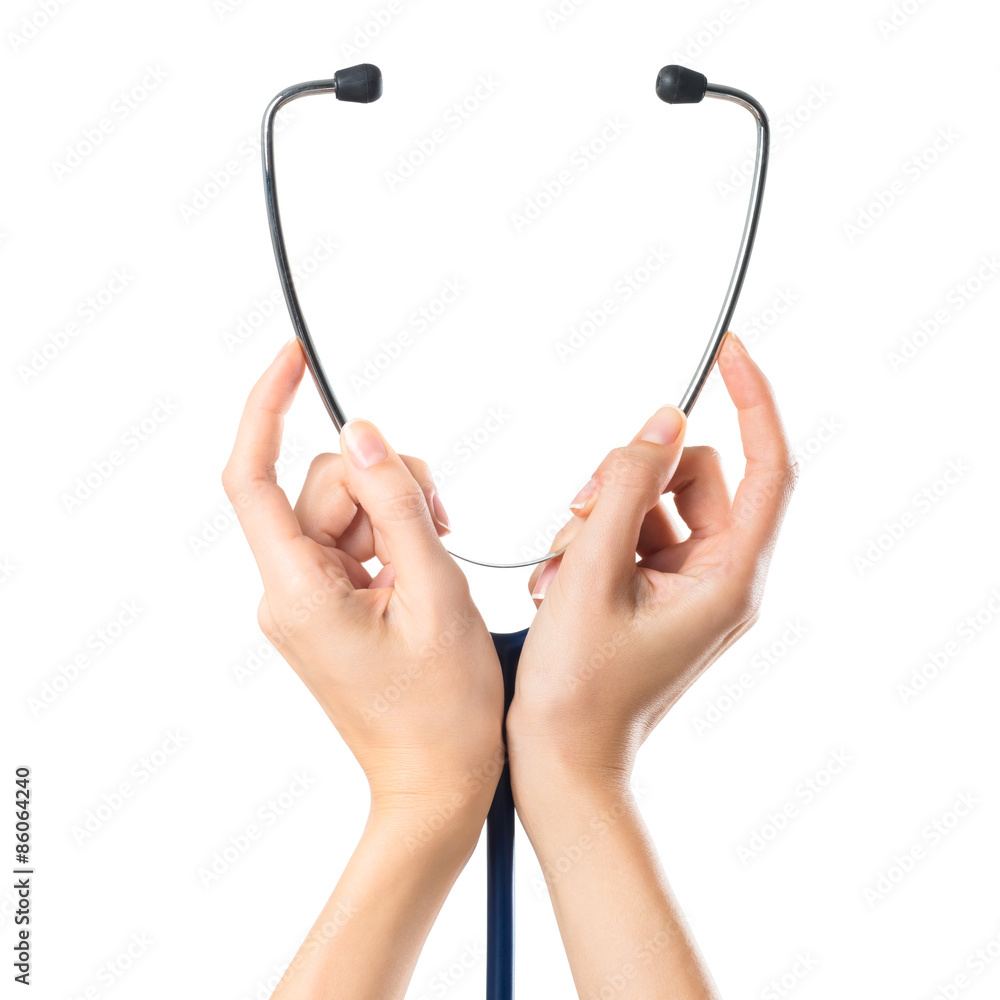 Doctor hands holding a stethoscope Stock Photo | Adobe Stock