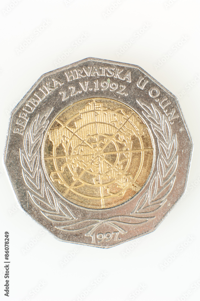 Commemorative 25 kuna coin - The admission of the Republic of Cr Stock ...
