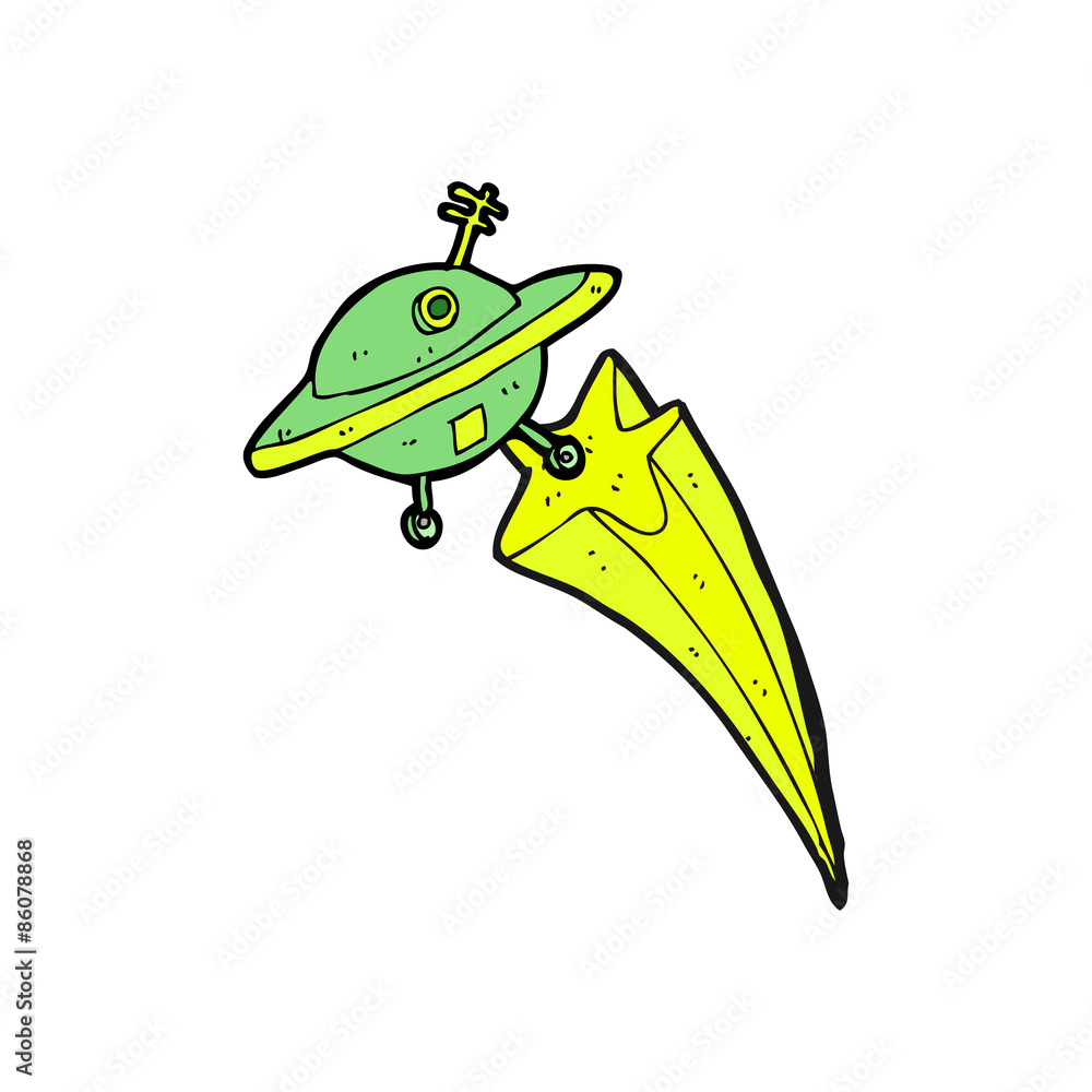 cartoon flying saucer Stock Vector | Adobe Stock