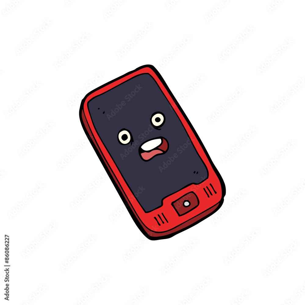 cartoon mobile phone Stock Vector | Adobe Stock