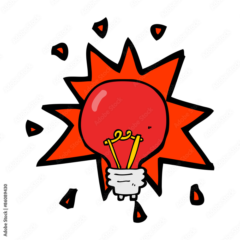 cartoon red light bulb Stock Vector | Adobe Stock