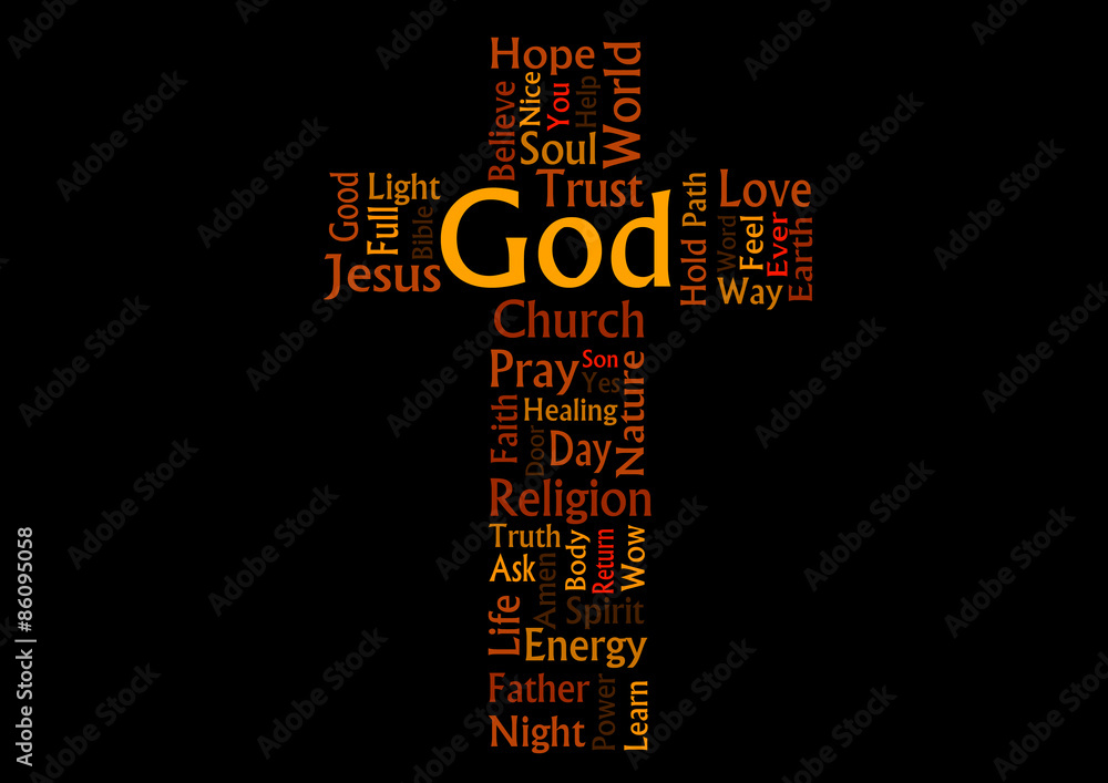 God Word Cloud Cross Stock Illustration | Adobe Stock