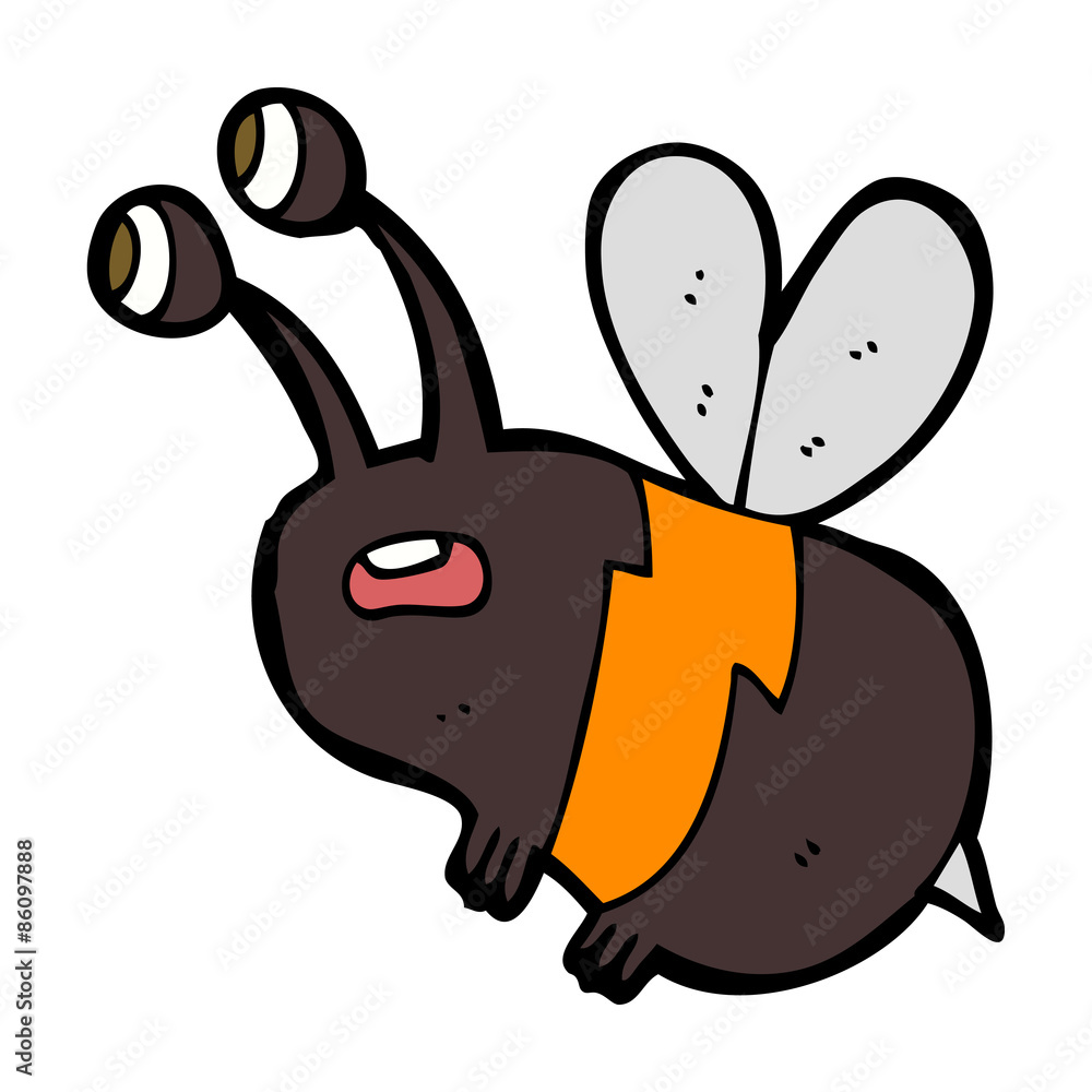 cartoon frightened bee Stock Vector | Adobe Stock