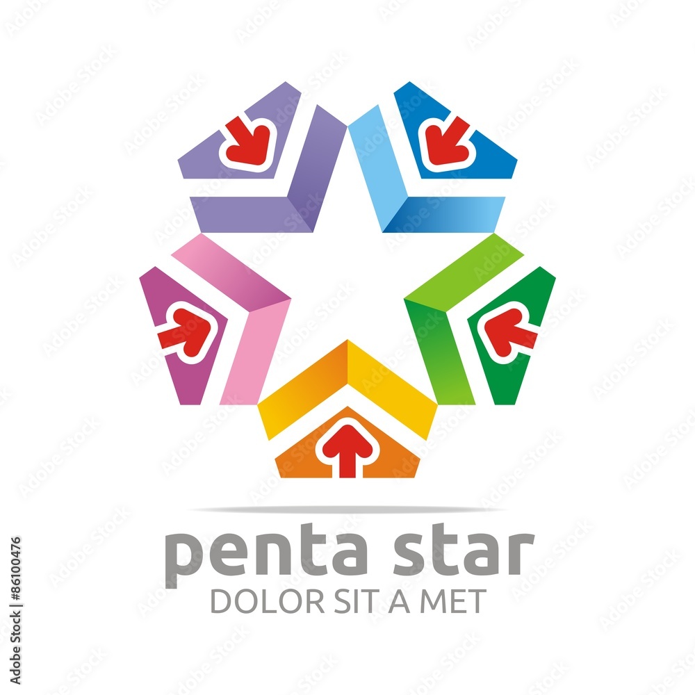 Logo Penta House Star Arrow Design Icon Symbol Stock Vector | Adobe Stock
