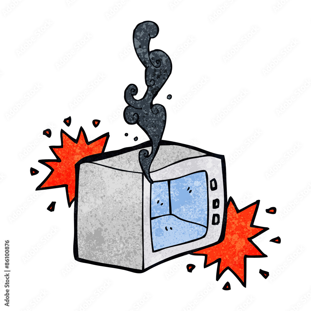 cartoon exploding microwave Stock Vector | Adobe Stock