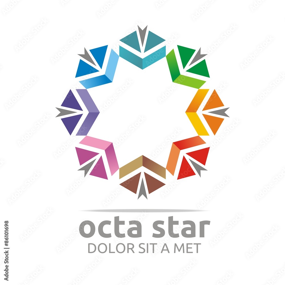 Logo Octa Star House Arrow Design Icon Symbol Stock Vector | Adobe Stock