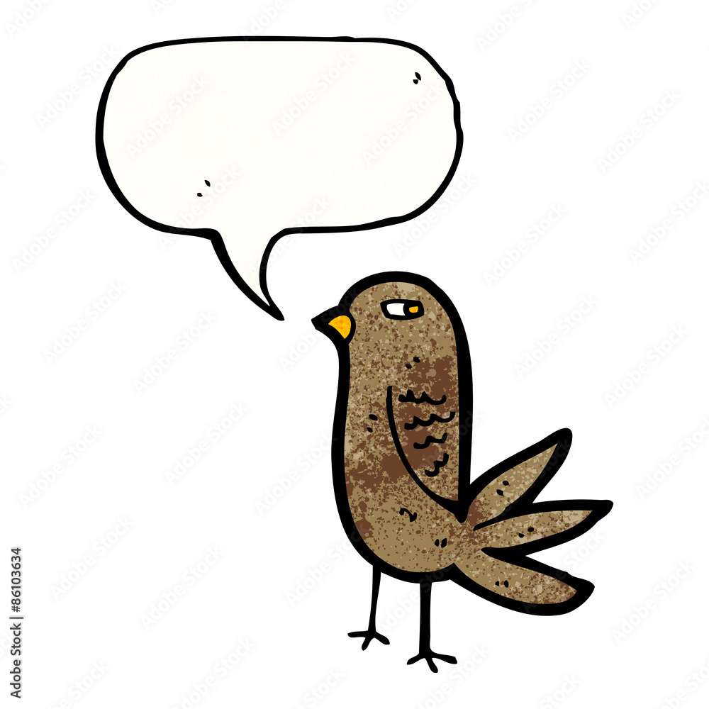 cartoon singing bird Stock Vector | Adobe Stock