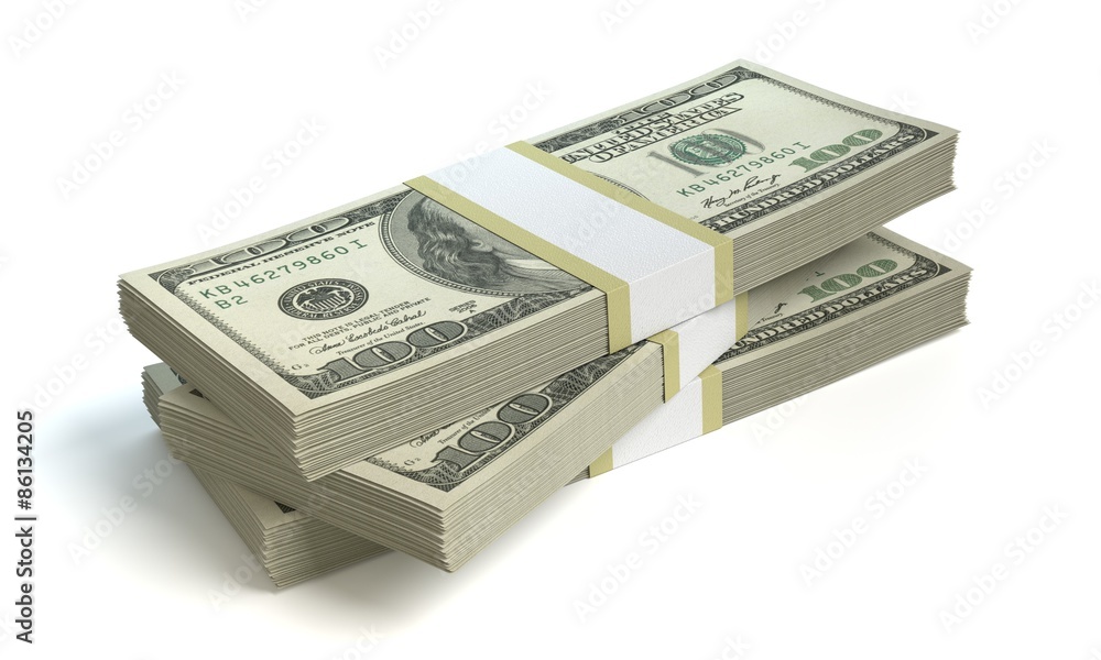 3d illustration of a stack of money Stock Photo | Adobe Stock