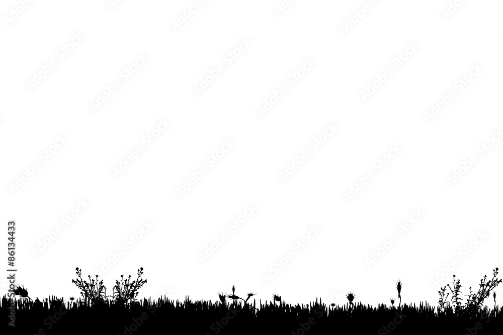 Vector silhouette landscape. Stock Vector | Adobe Stock