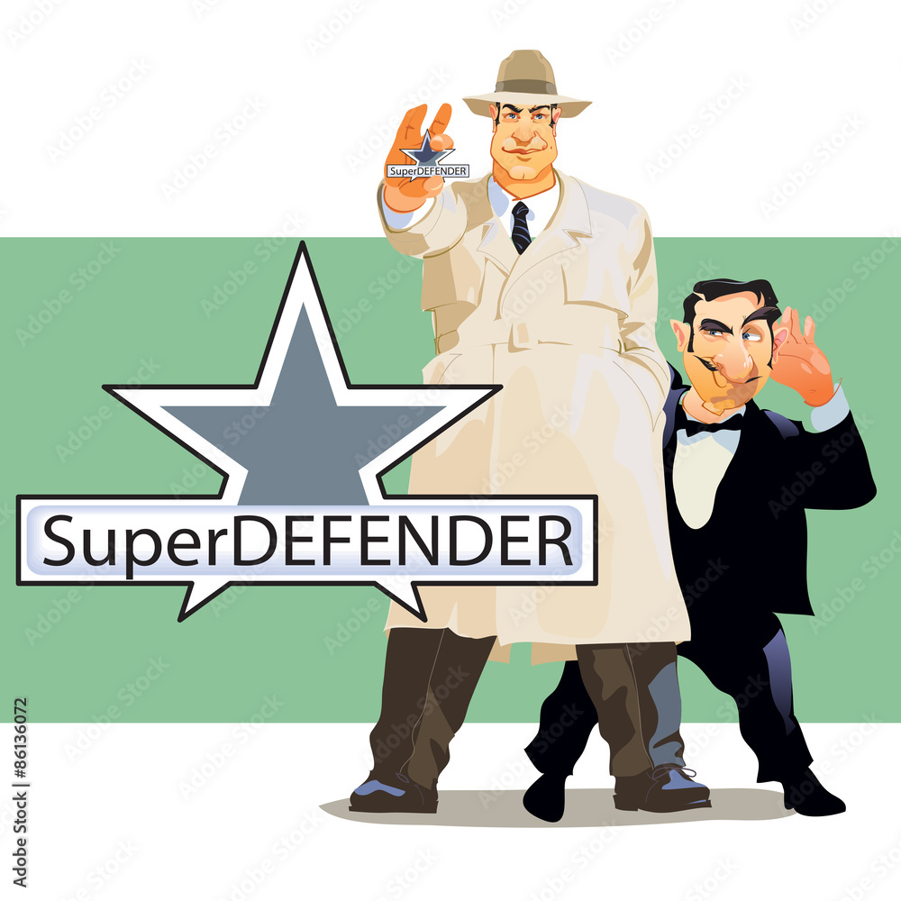 Secret service agent, detective in hat and cloak, security guard ...