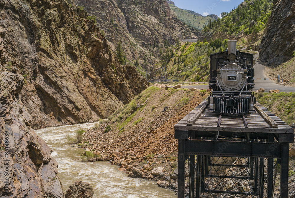 Narrow Gauge Steam Engine 278 sitting on the trestle display at Morrow ...