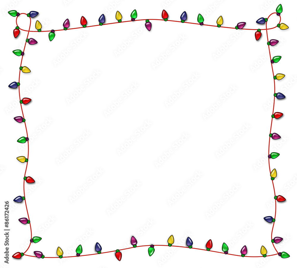 Festive Christmas Lights Frame Stock Illustration | Adobe Stock