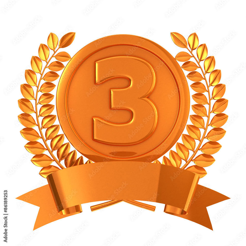 Copper medal emblem Stock Illustration | Adobe Stock